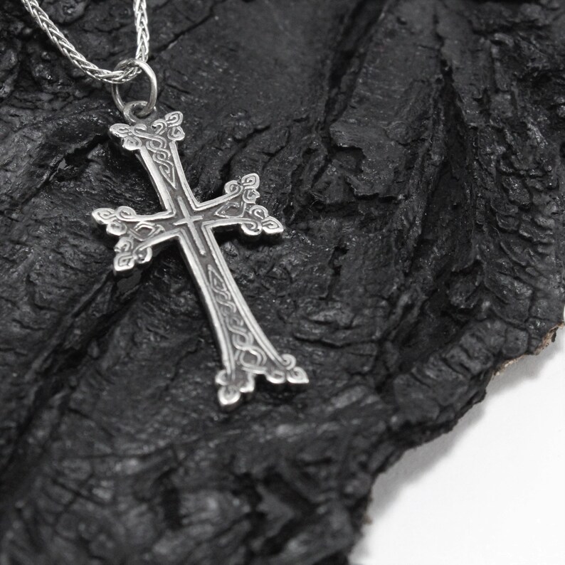 Sterling Silver Cross Pendant 925 Sterling Silver Necklace | Etsy
