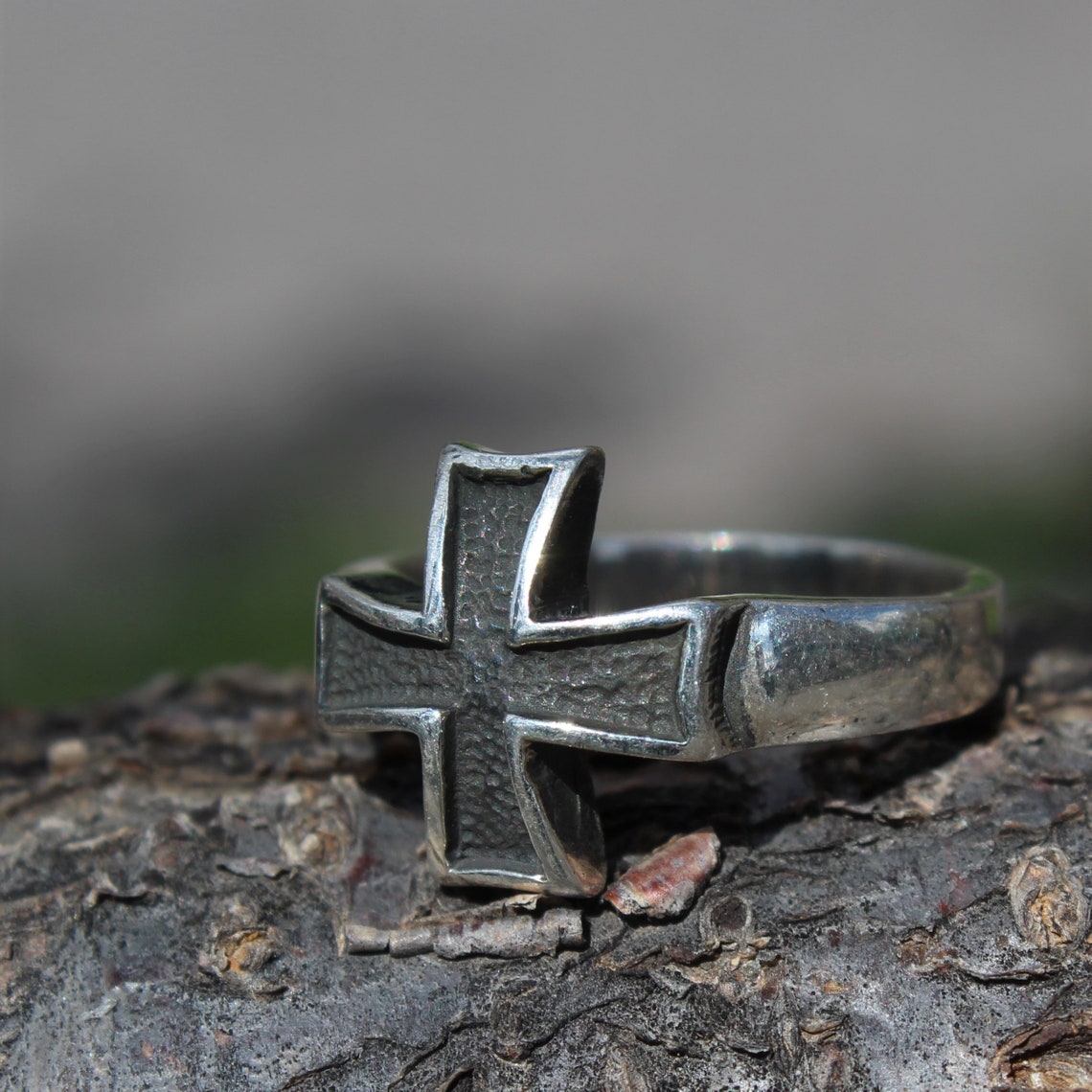 Mens Silver Iron Cross Signet Ring Chevalier Knights Cross | Etsy