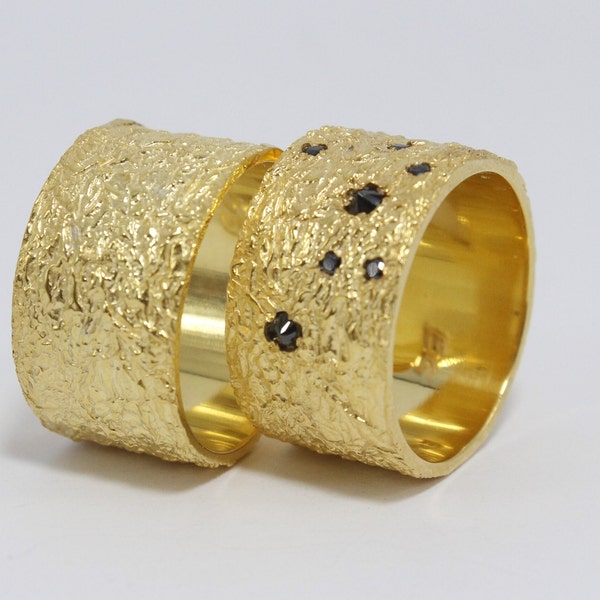 Wide Band Stone Ring - Etsy