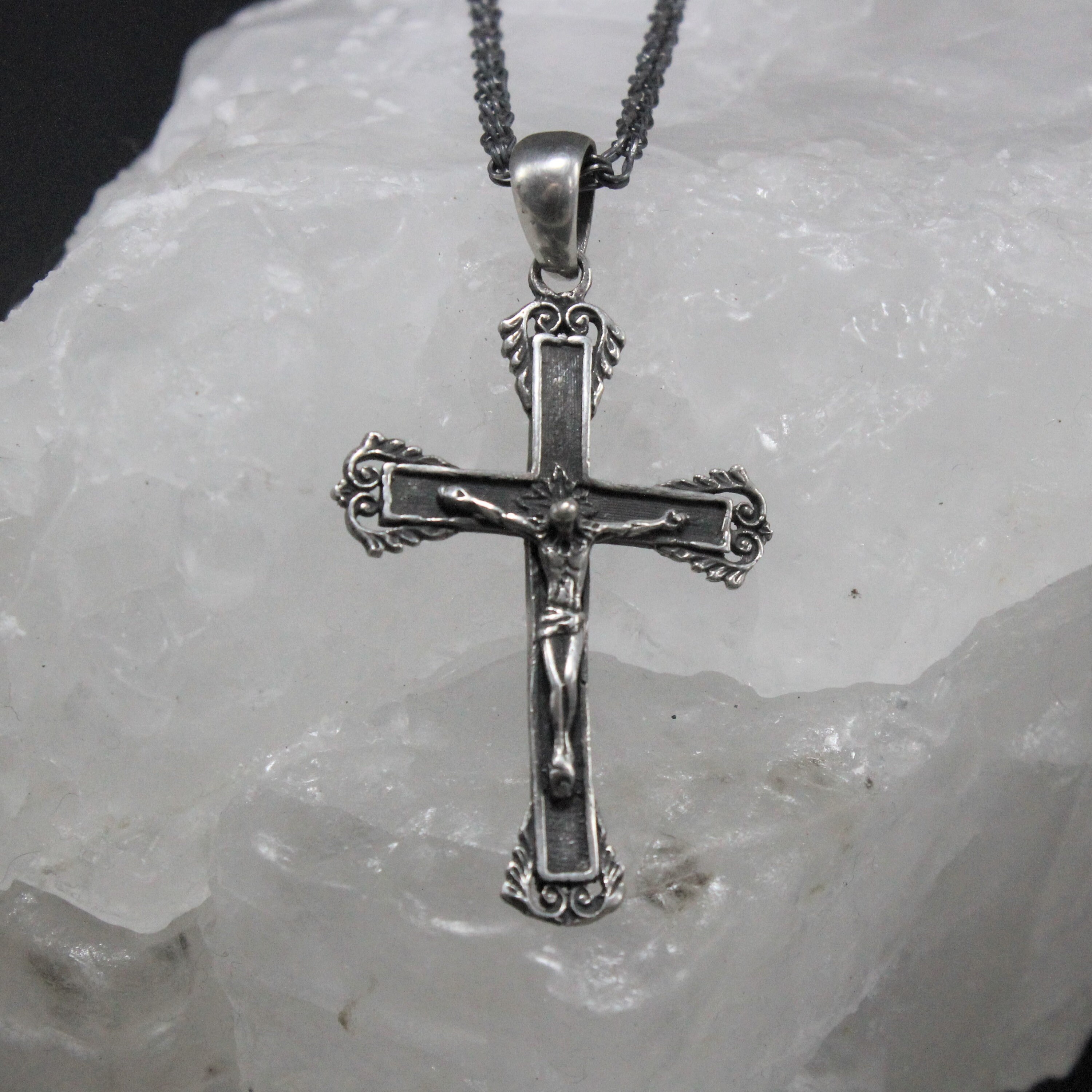 Large Jesus Pendant 925 Sterling Silver Cross Pendant | Etsy