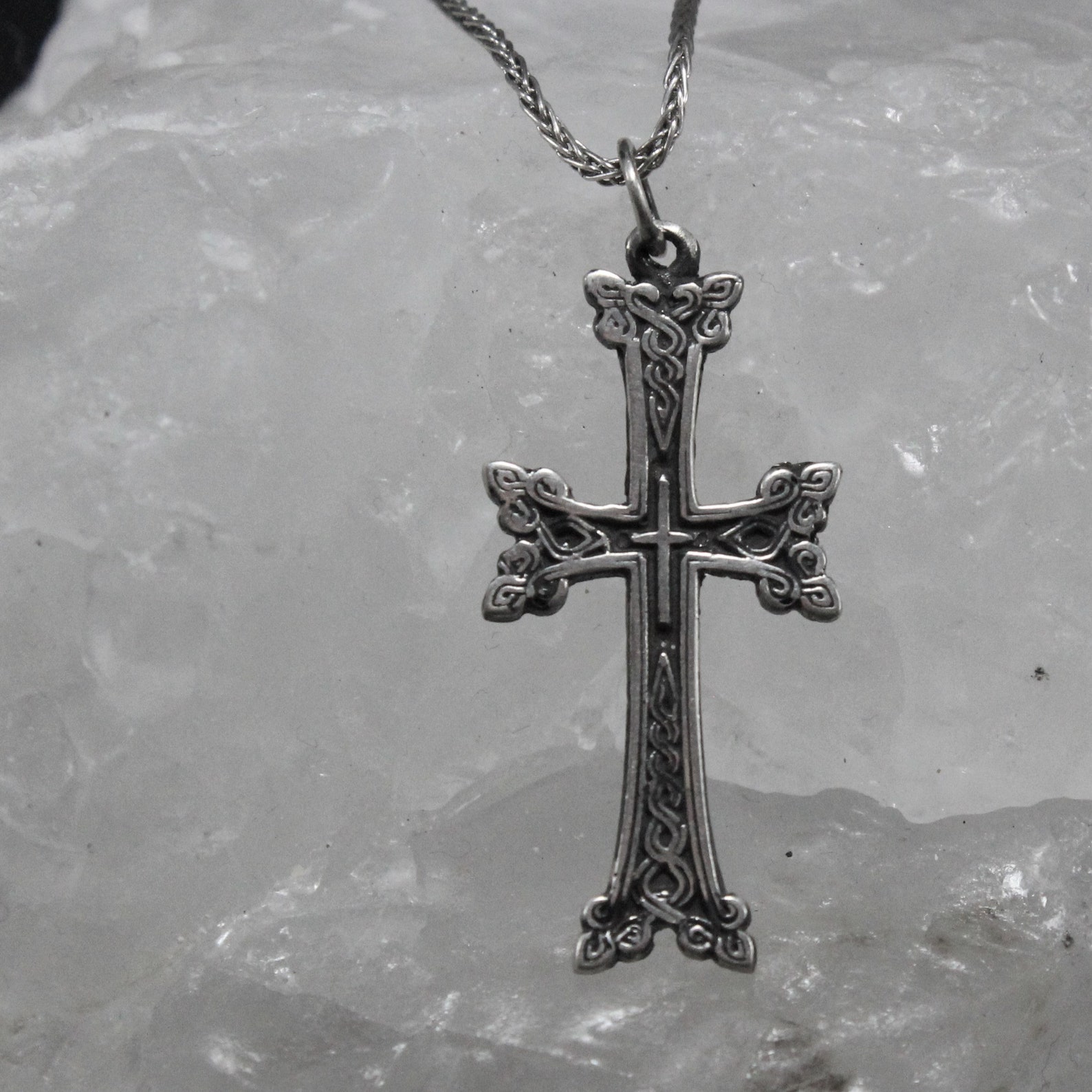 Sterling Silver Cross Pendant 925 Sterling Silver Necklace | Etsy