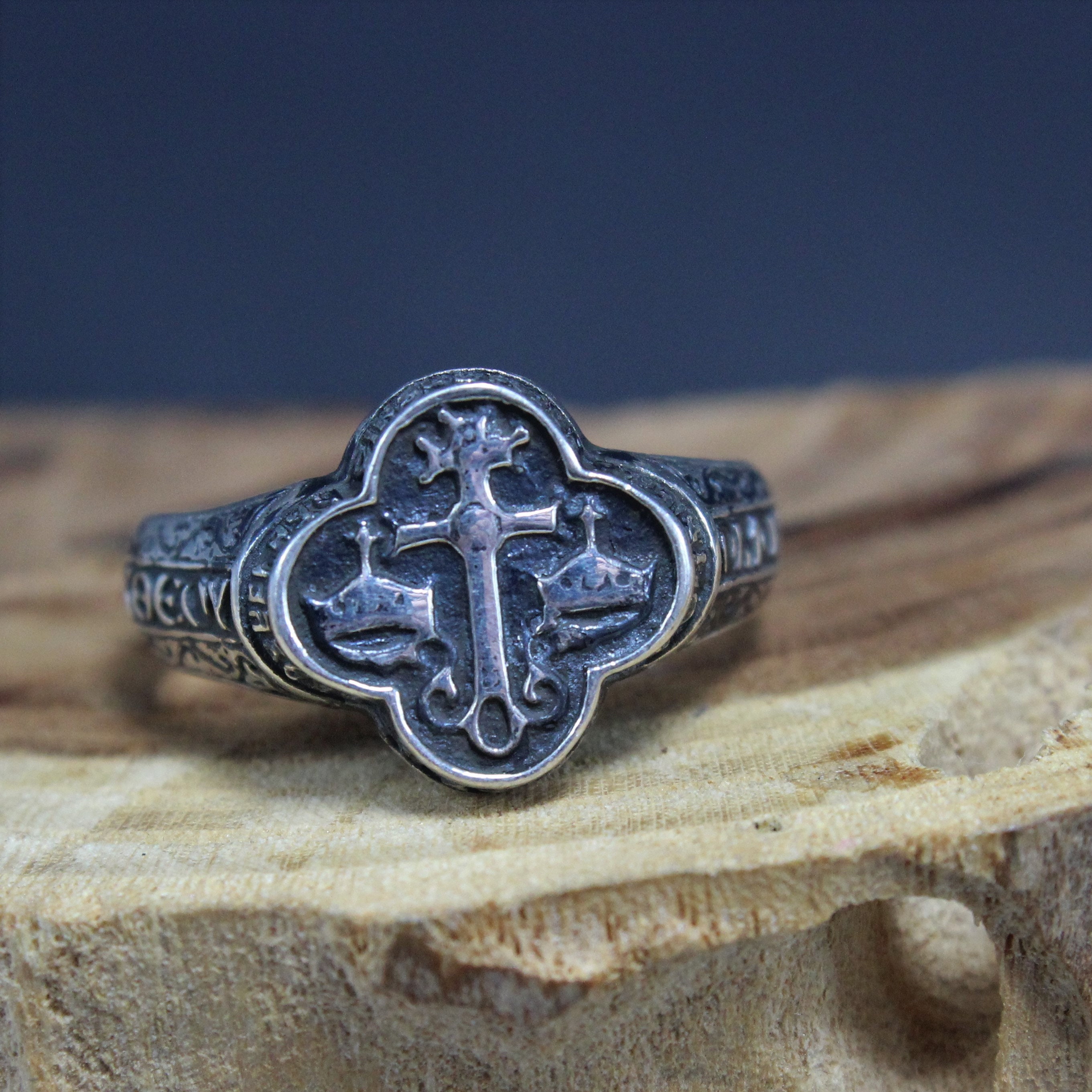 Mens Silver Iron Cross Signet Ring Chevalier Knights Cross | Etsy