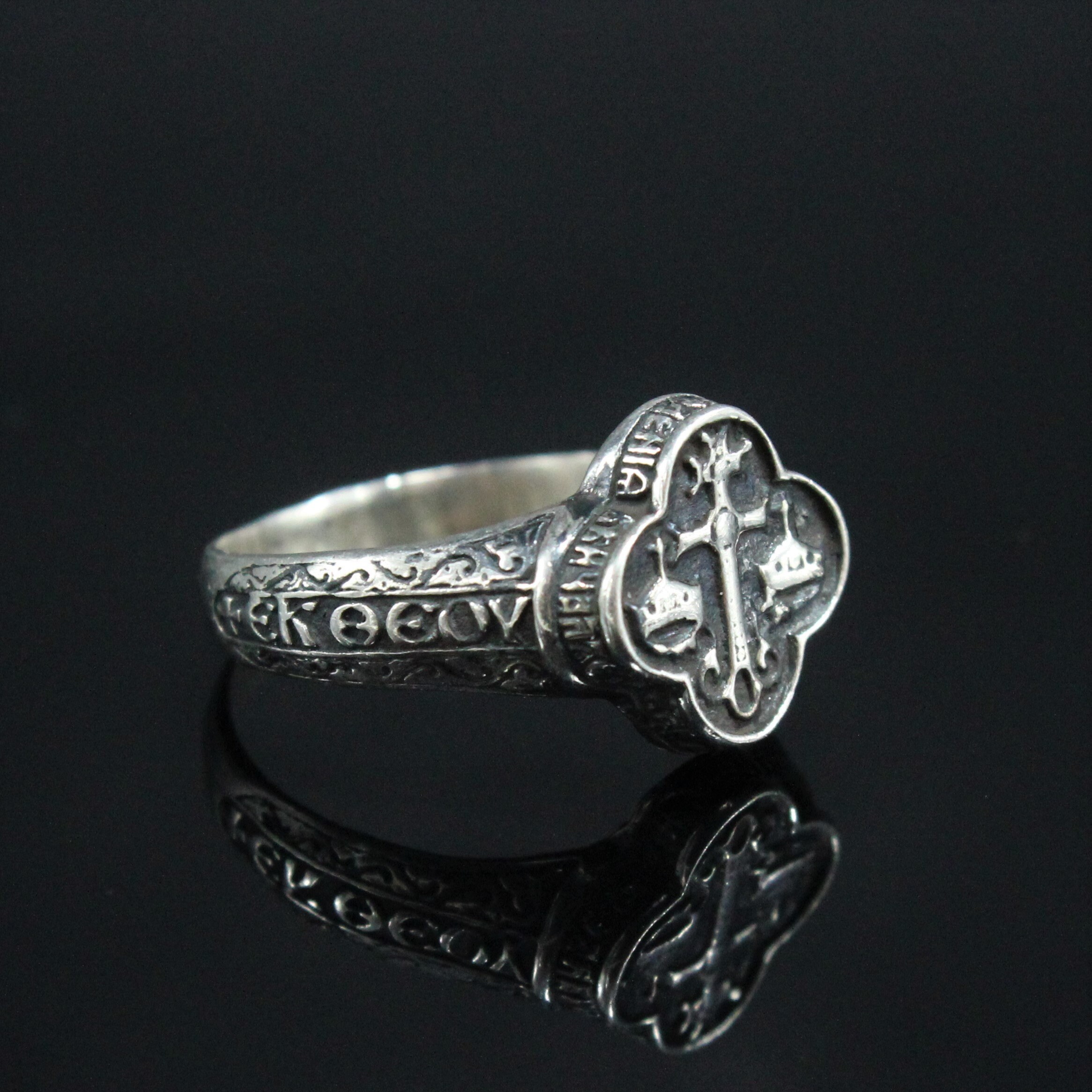 Mens Silver Iron Cross Signet Ring Chevalier Knights Cross | Etsy