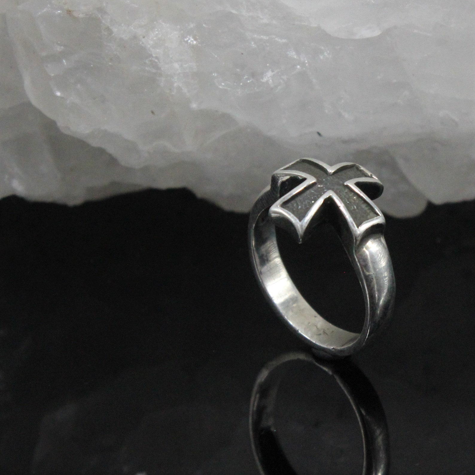 Mens Silver Iron Cross Signet Ring Chevalier Knights Cross | Etsy