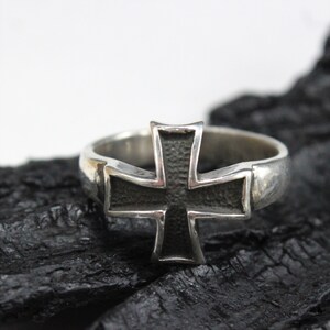 Mens Silver Iron Cross Signet Ring Chevalier Knights Cross - Etsy