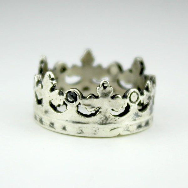 Silver Crown Ring - Etsy
