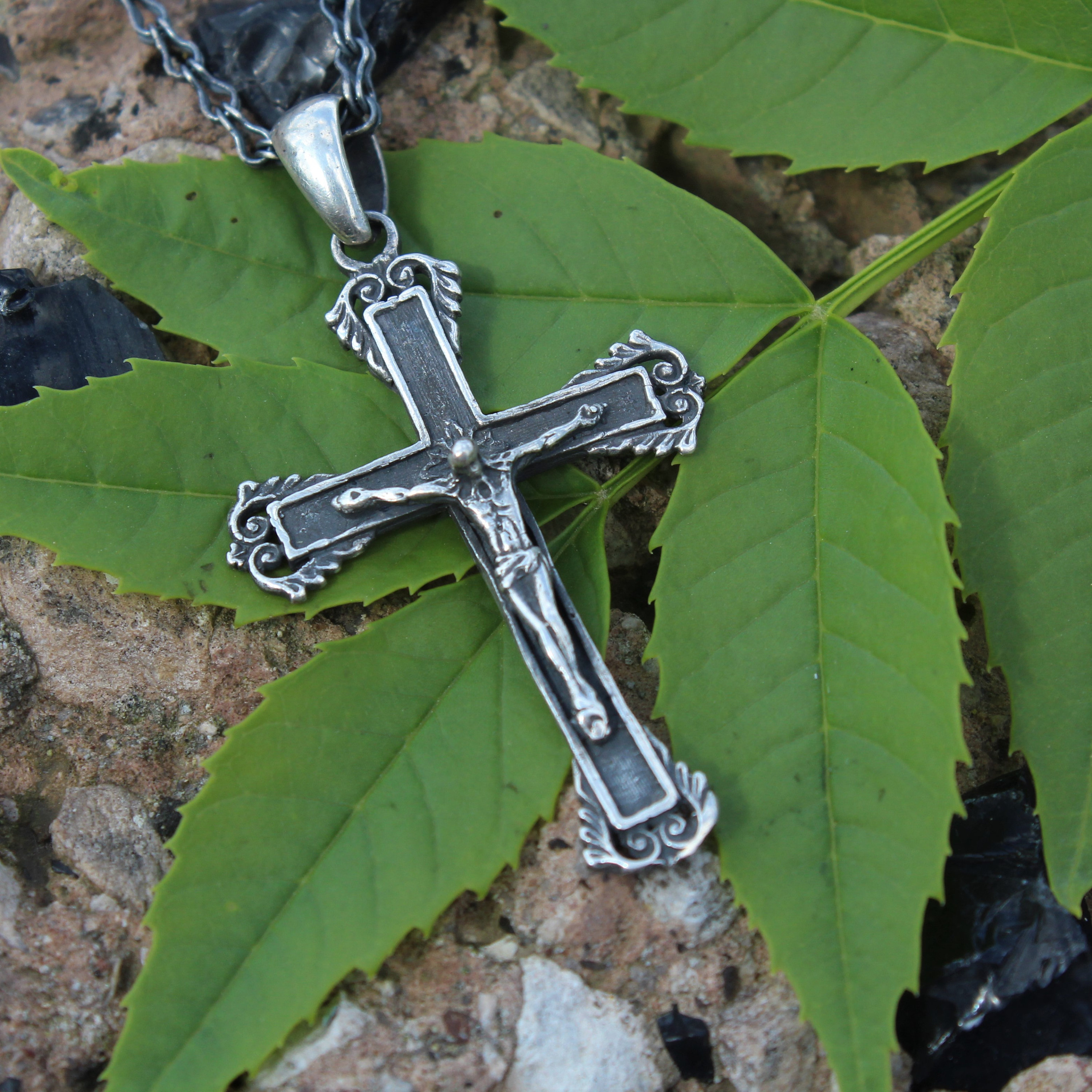 Large Jesus Pendant 925 Sterling Silver Cross Pendant | Etsy