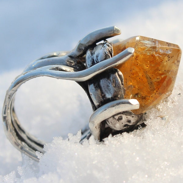 Uncut Gemstone Ring - Etsy