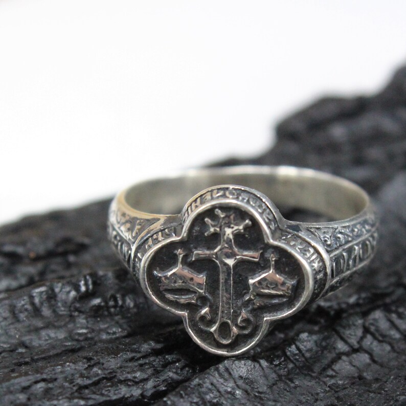 Mens Silver Iron Cross Signet Ring Chevalier Knights Cross - Etsy