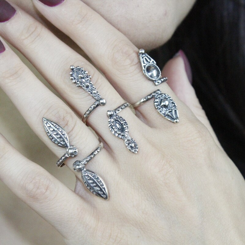 Long Silver Ring - Etsy