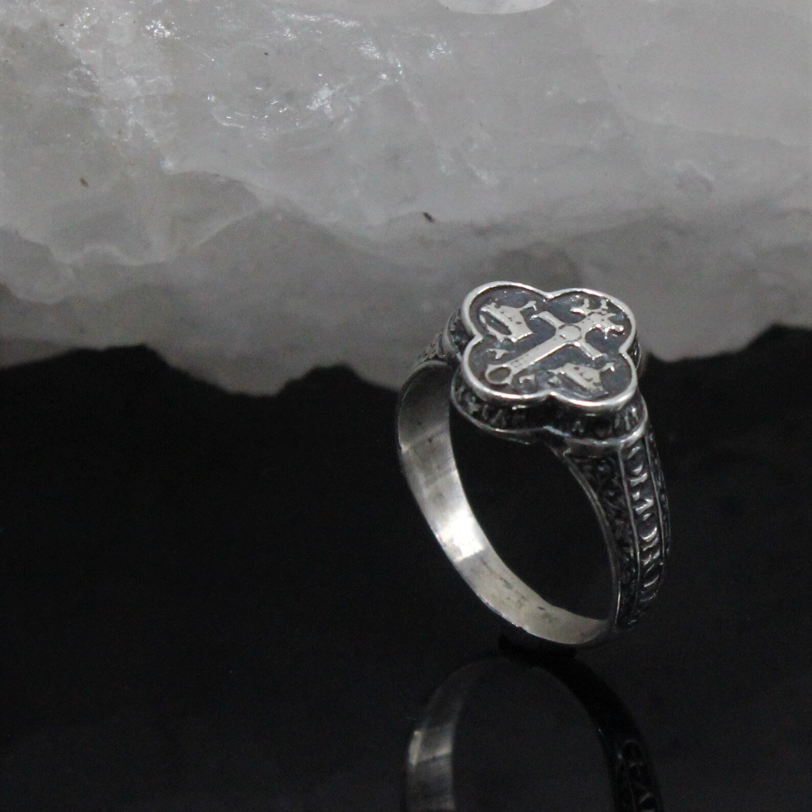 Mens Silver Iron Cross Signet Ring Chevalier Knights Cross | Etsy