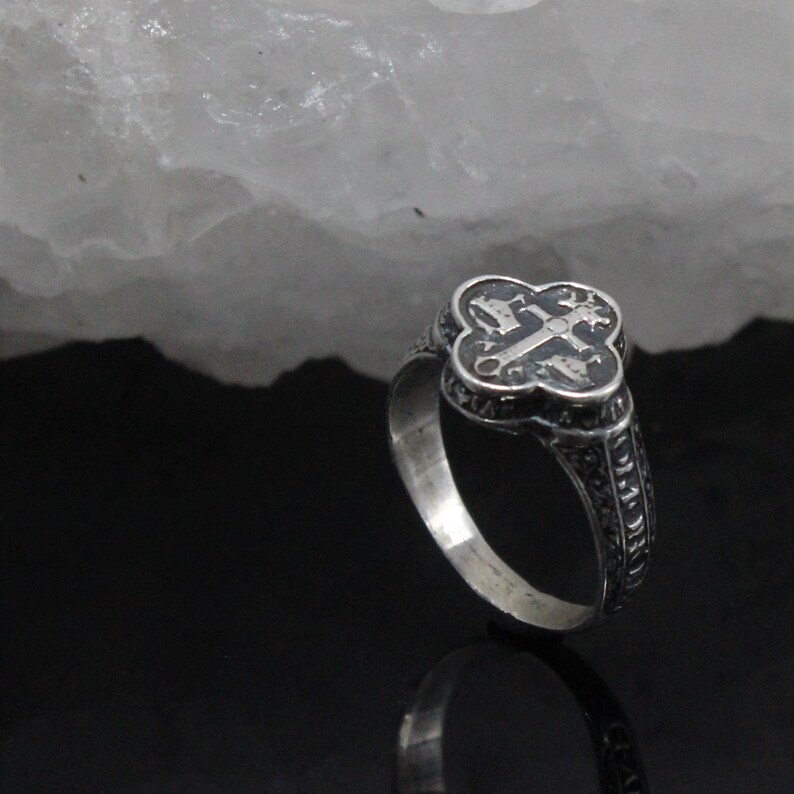 Mens Silver Iron Cross Signet Ring Chevalier Knights Cross | Etsy