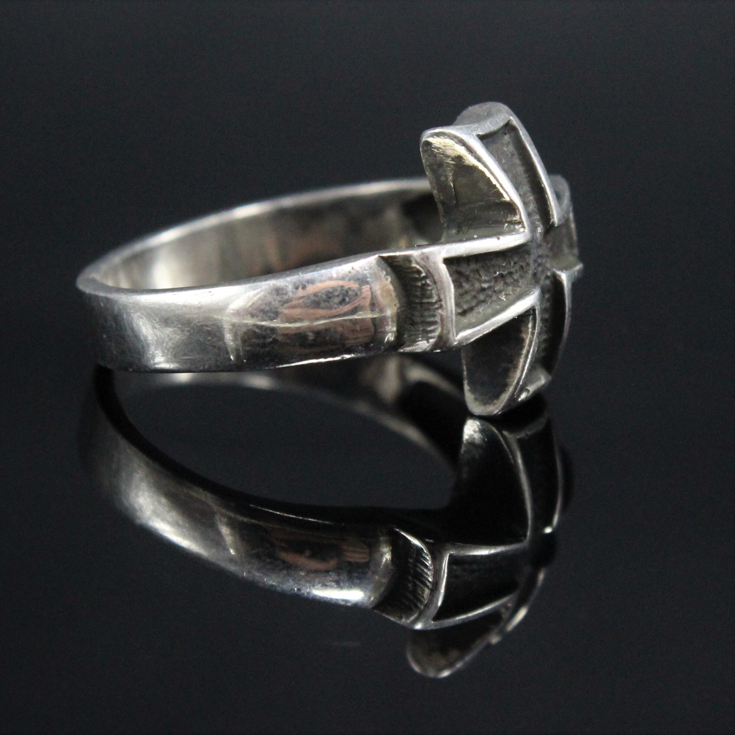 Mens Silver Iron Cross Signet Ring Chevalier Knights Cross | Etsy