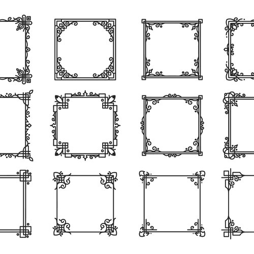 Hand Drawn Doodle Square Frame Clip Art - Etsy