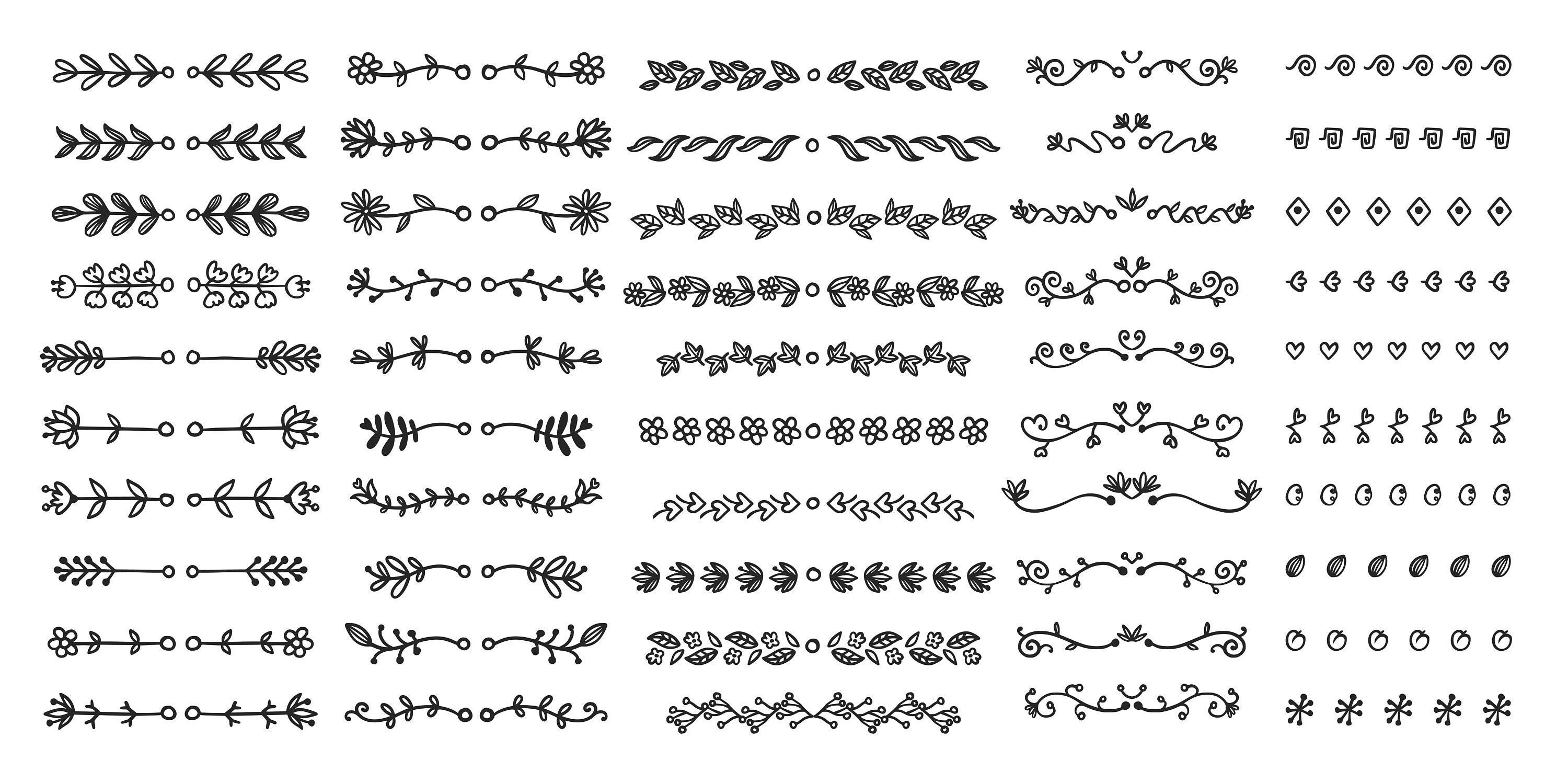 Elegant Hand Drawn Dividers Collection Clip Art SVG EPS PNG Instant ...