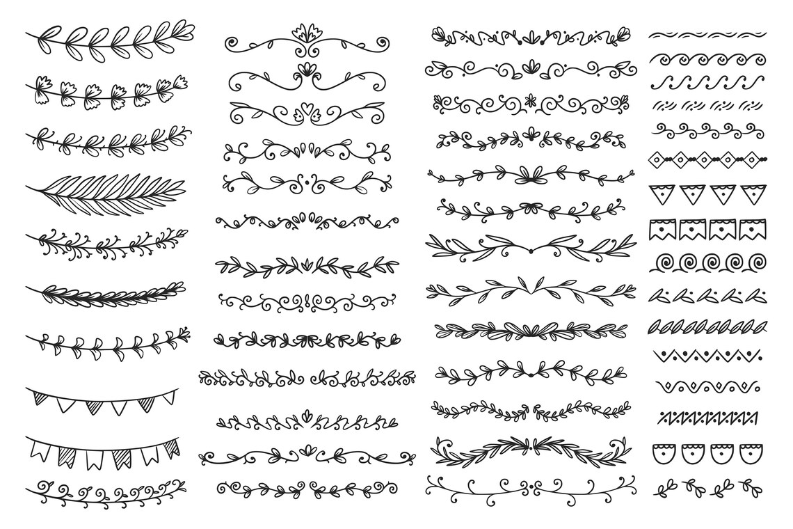 Elegant Hand Drawn Dividers Collection - Clip Art - SVG EPS PNG ...
