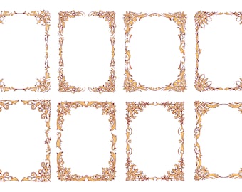 Vintage Rectangle Frames Borders Collection - Clip Art - SVG EPS PNG ...