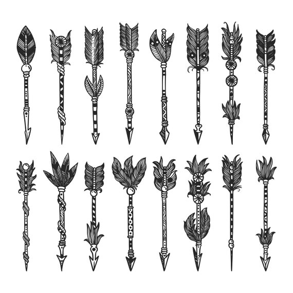 Tribal Arrow Clip Art Single Tribal Arrows Clipart Set Of Vector,