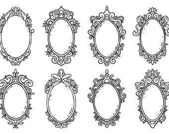 Vintage Rectangle Frames Borders Collection - Clip Art - SVG EPS PNG ...