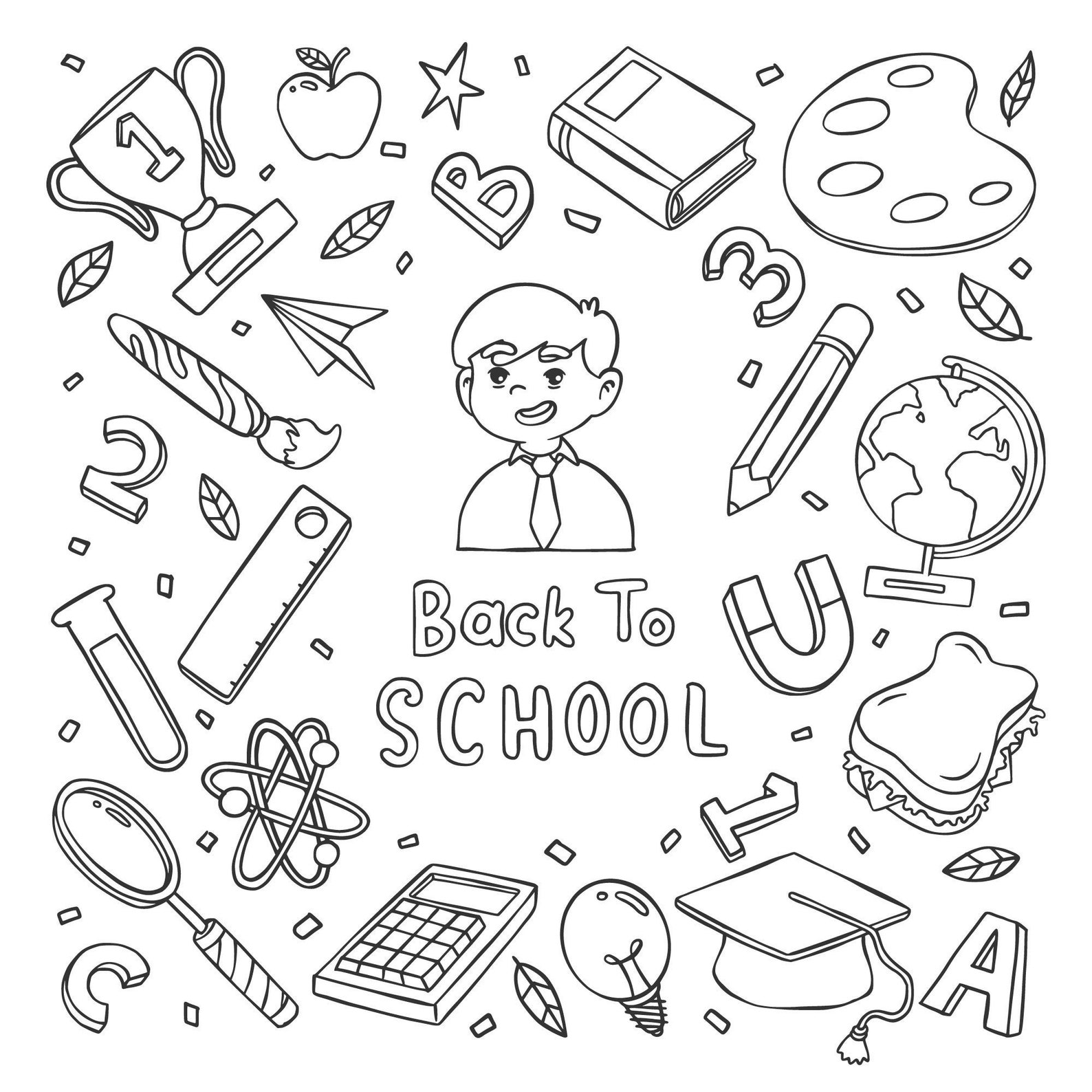 Hand Drawn Back to School Doodles, Commercial Use, Instant Download ...