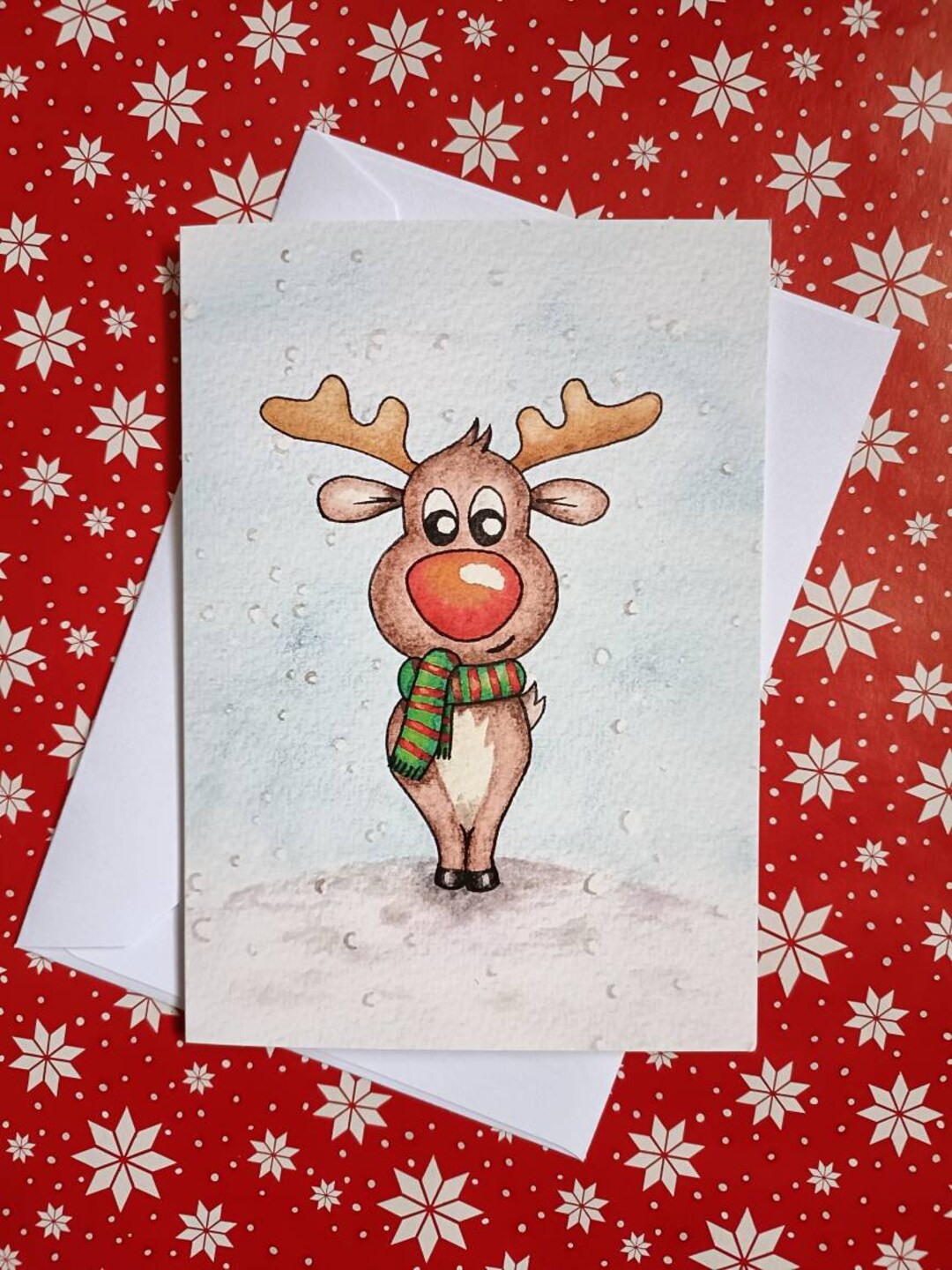 Rudolph Reindeer Christmas Cards Multipack Pack of 10 - Etsy