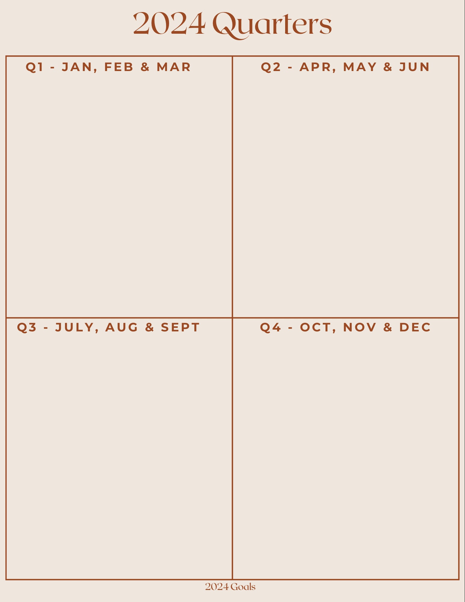 2024 Quarter Goals Notebook - Etsy