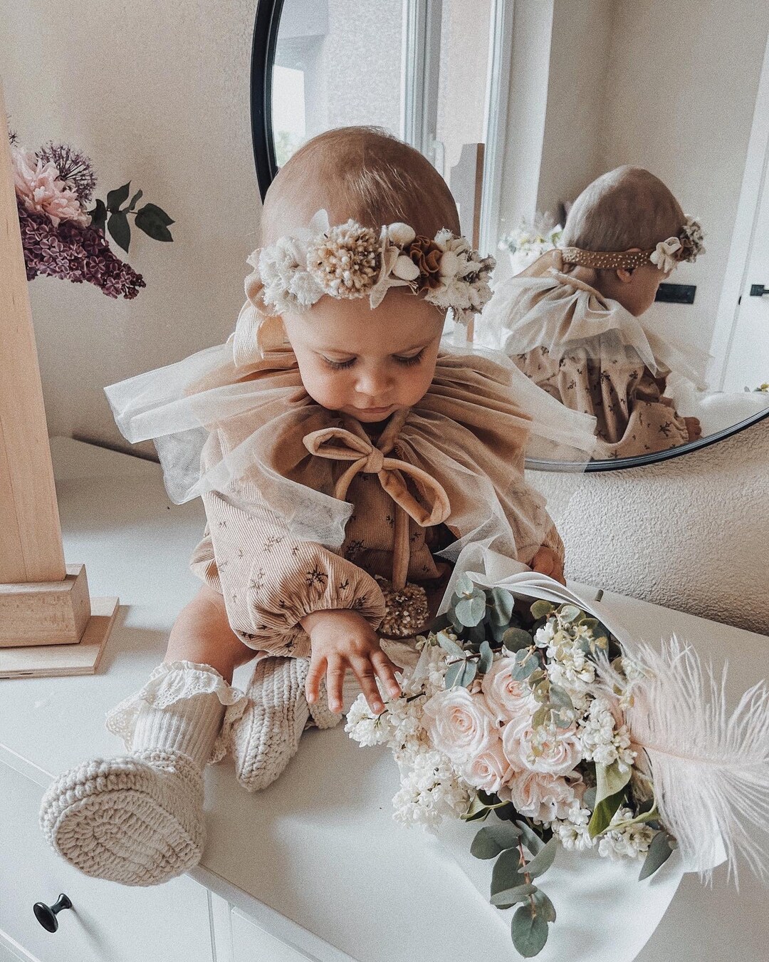 Head Wreath,delicate Flower Head Wreath, Cape Boho Flower Head Wreath ...