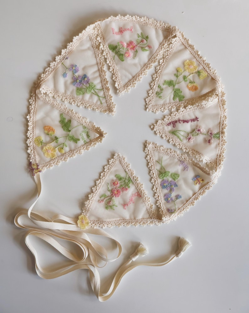 Garland, Flowers Embroidery Garland, Banner, Nursery Decoration ...