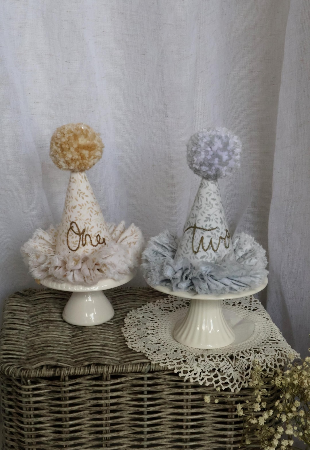Party Hat, Fabric Party Hat, Cotton Party Hat, Party Hat With ...