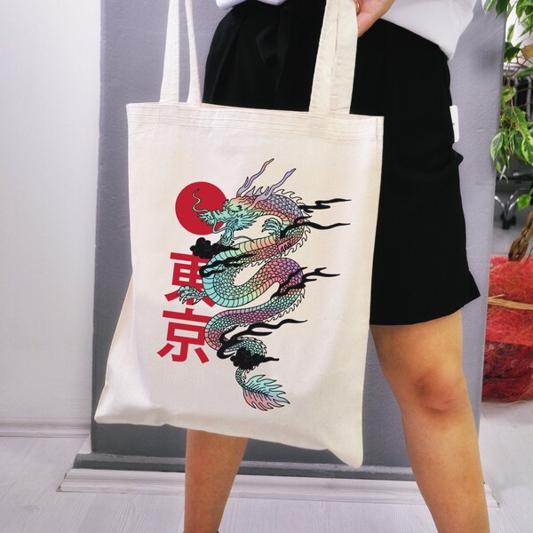 Japanese Art Tote Bag - Etsy