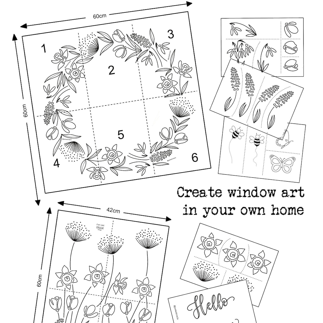Springtime Window Art, Printable PDF, Spring Garden Bundle, Spring ...
