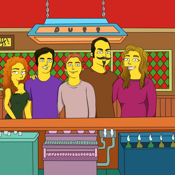 Family Picture Simpsons Cartoon Characters - Etsy