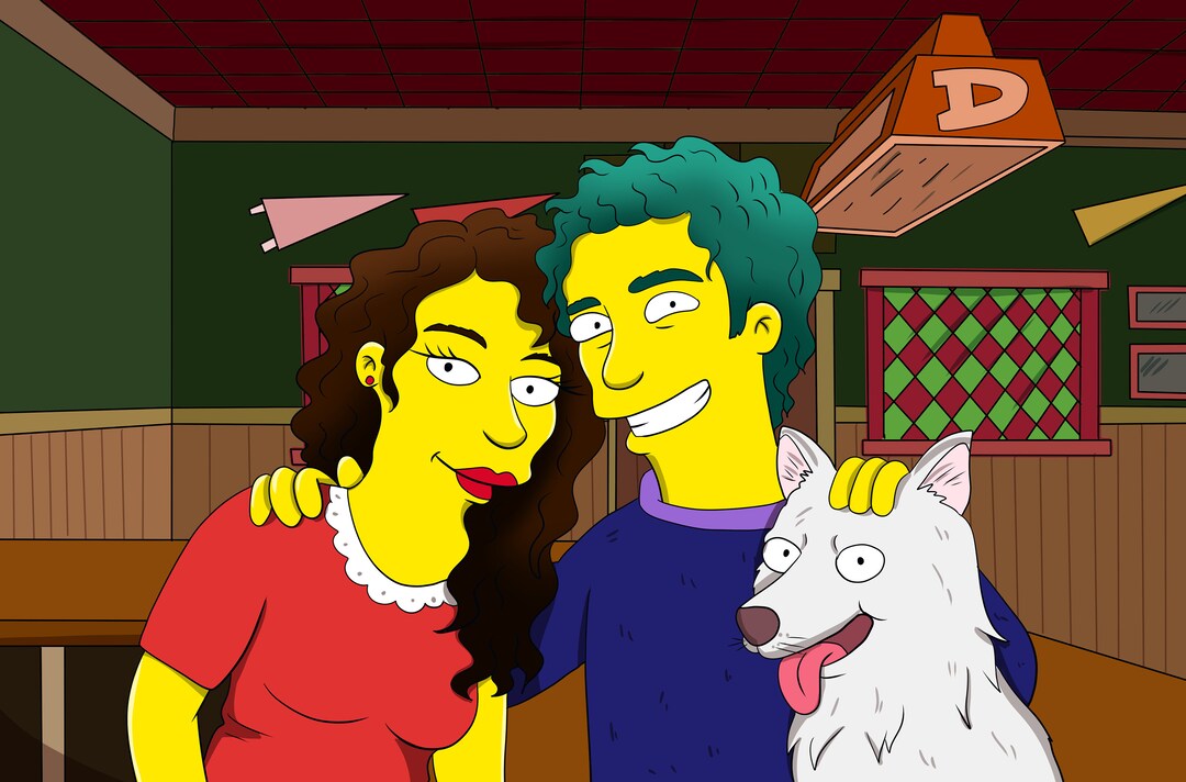 Simpsons Portrait Gift Art Caricature Portrait Simpsons - Etsy