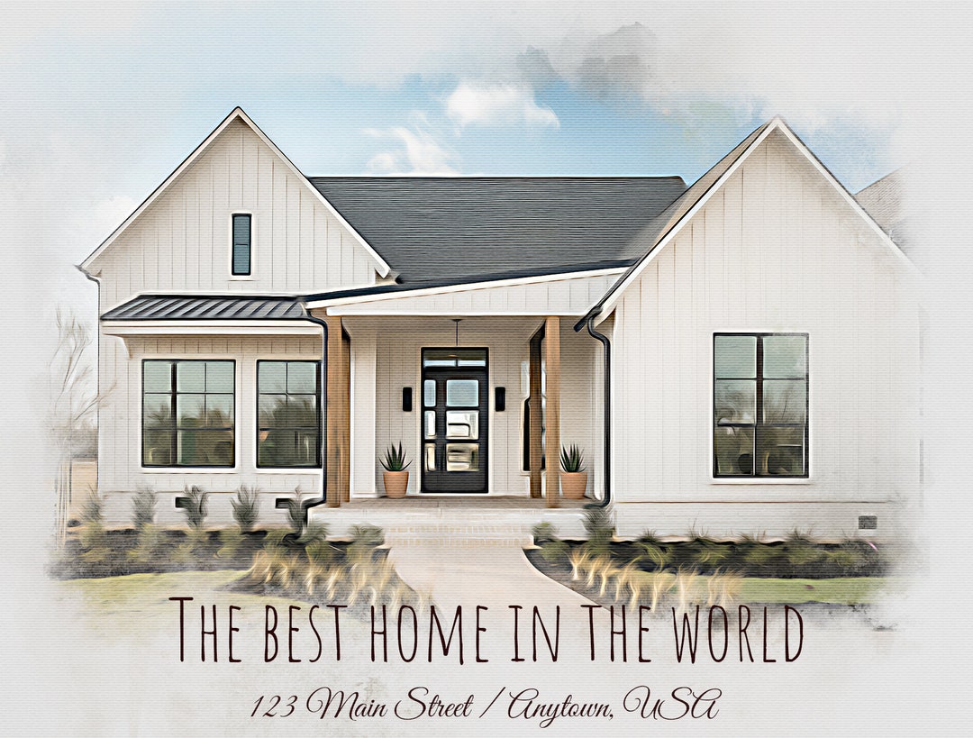 Custom Home Portrait, Home Painting, House Print, Watercolor House ...