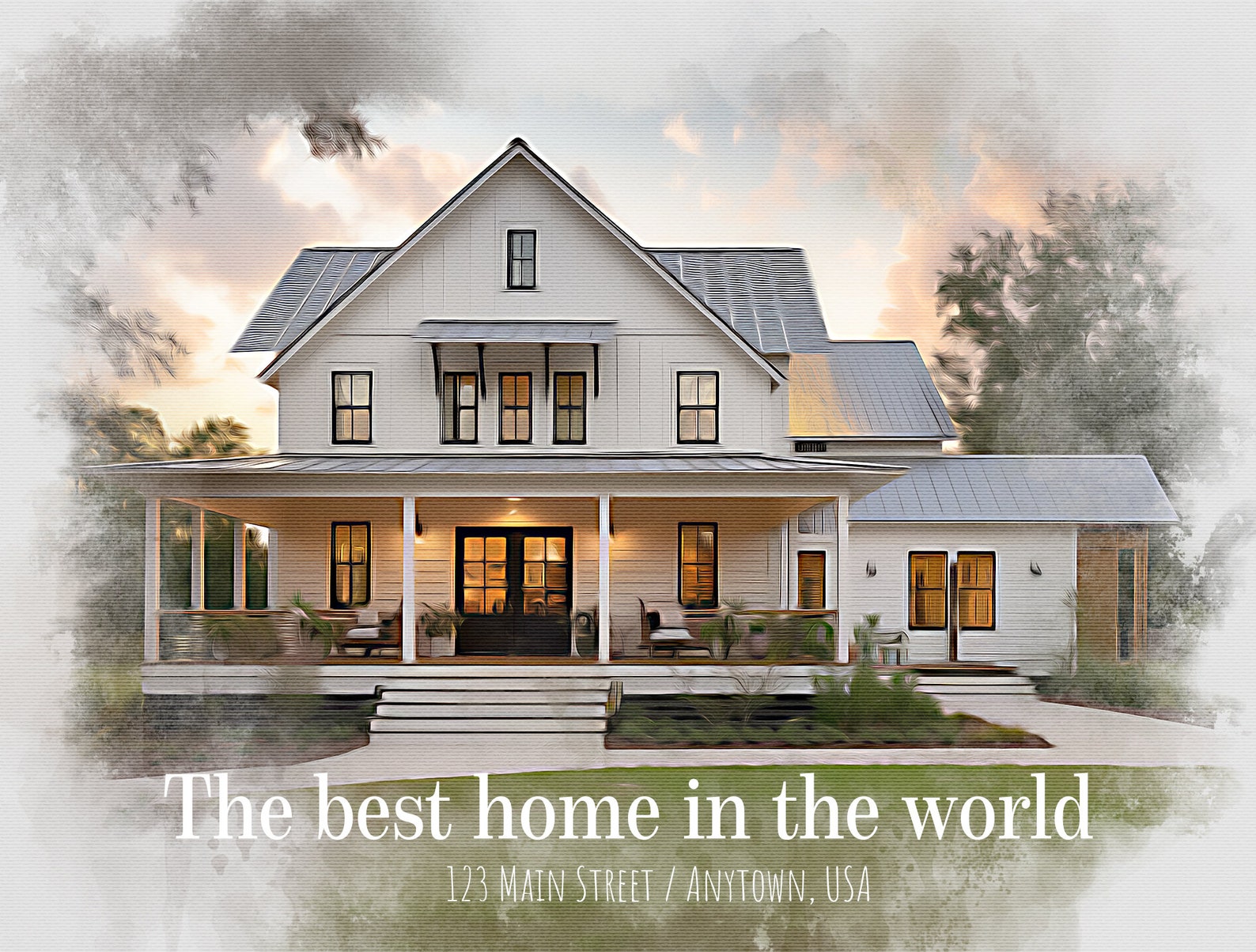 Custom Home Portrait, Home Painting, House Print, Watercolor House ...