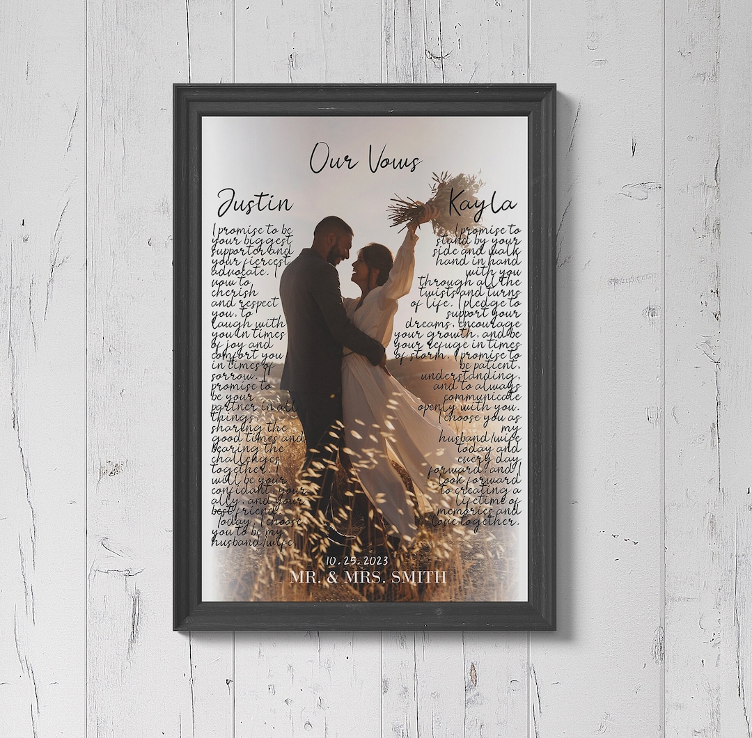 Wedding Vows With Photo, Wedding Vows With Picture, Wedding Vows Print ...