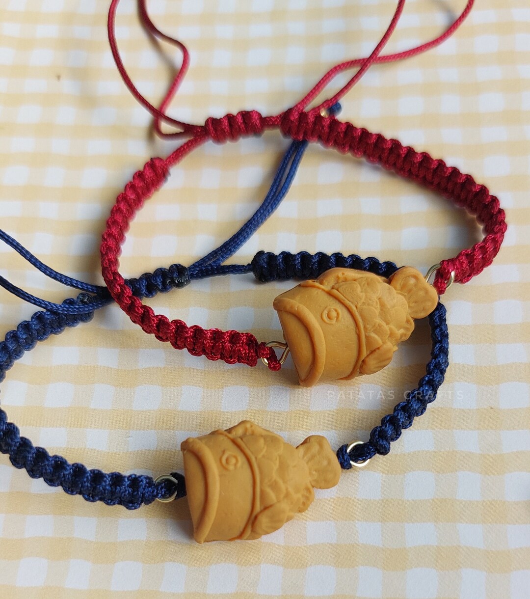 Taiyaki Macrame Bracelet / Miniature Food Accessories - Etsy