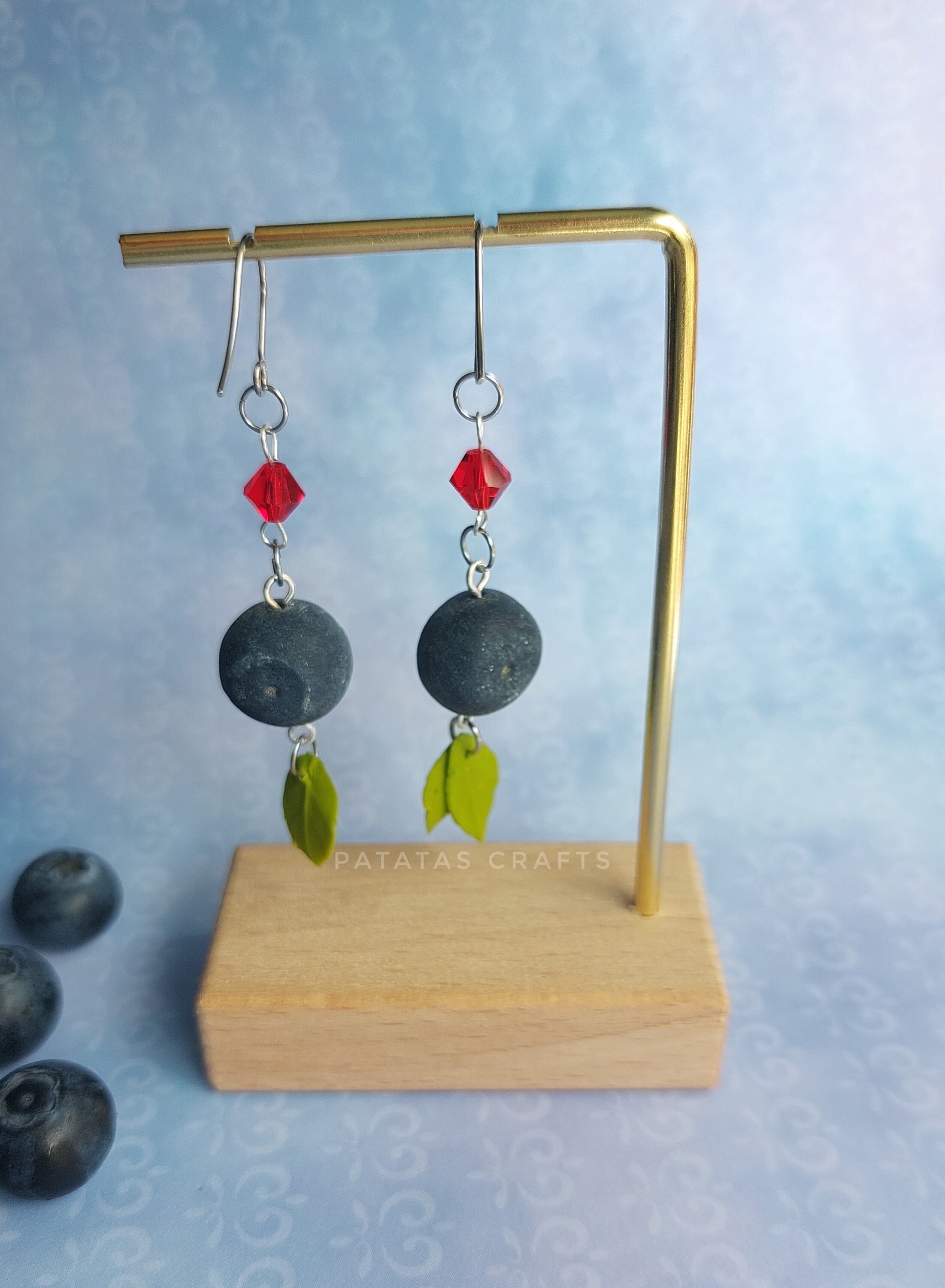 Earrings Blueberry Earrings, Berries Jewellery, Dangle Earrings ...