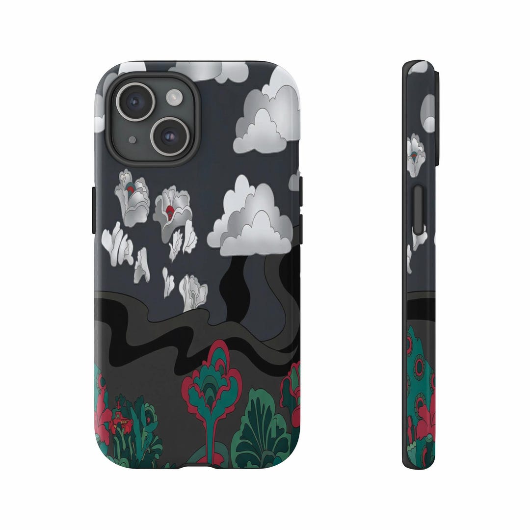 Psychedelic Sky Garden Phone Cases, Abstract Floral Clouds Mobile Cover ...