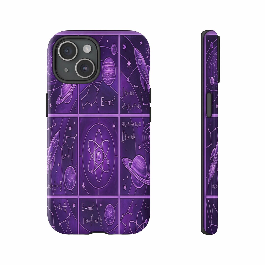 Purple Galaxy Phone Case, Science Equations, Space Rocket - Etsy