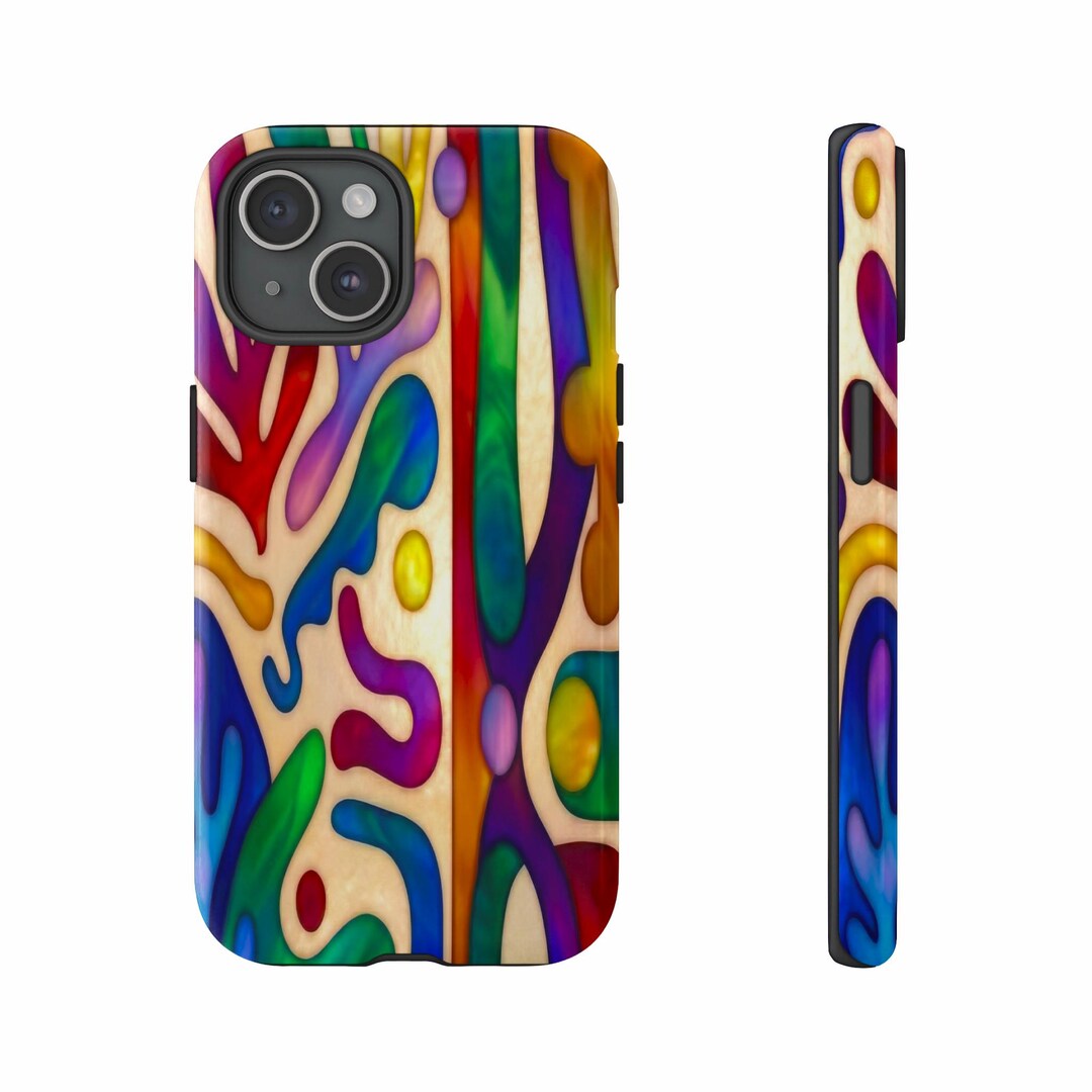 Abstract Organic Shapes Phone Case, Colorful Modern Art - Etsy