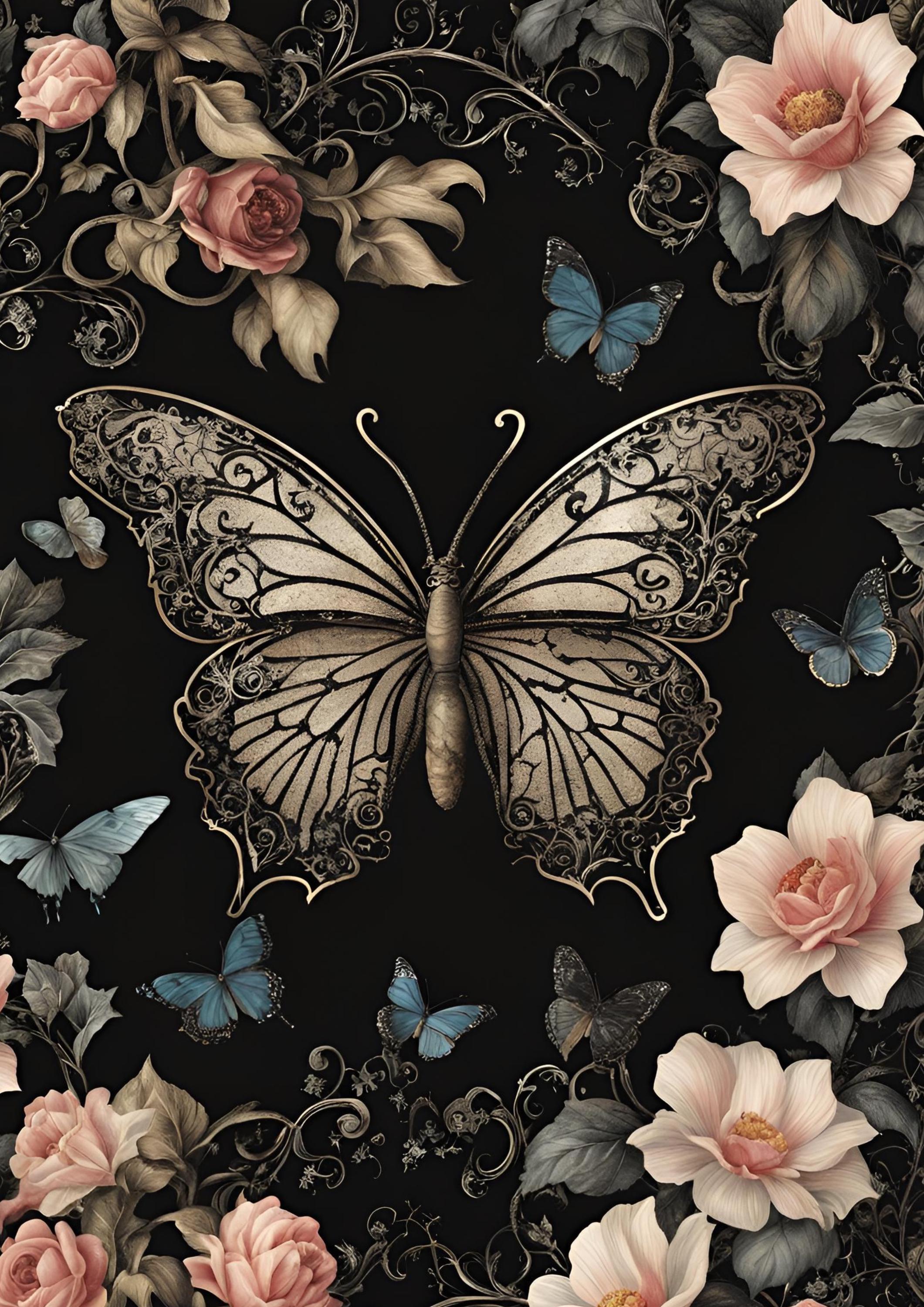 Goth Butterflies PNG File - Etsy
