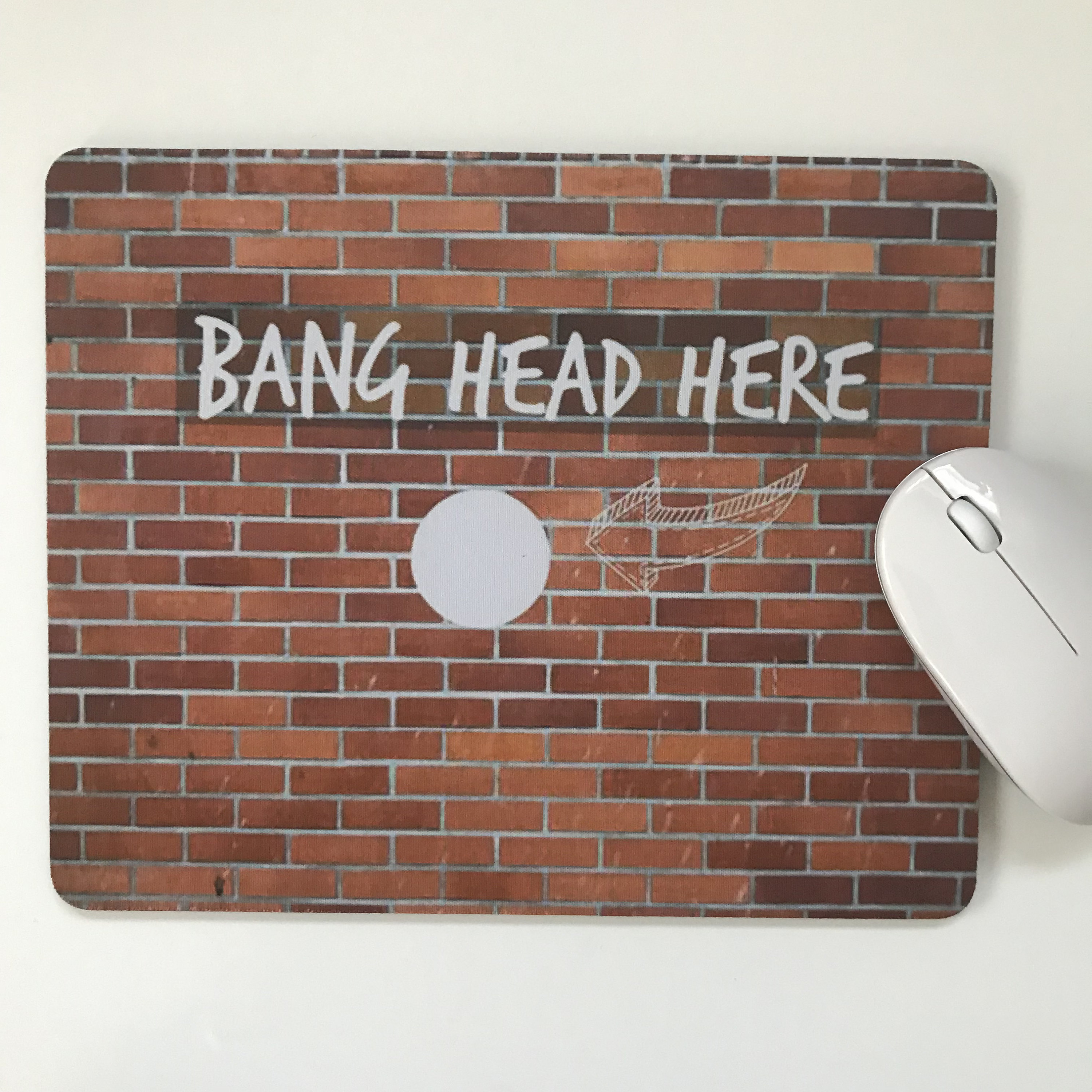 Mouse Pad Mat desktop laptop office Funny Bang Head handmade | Etsy