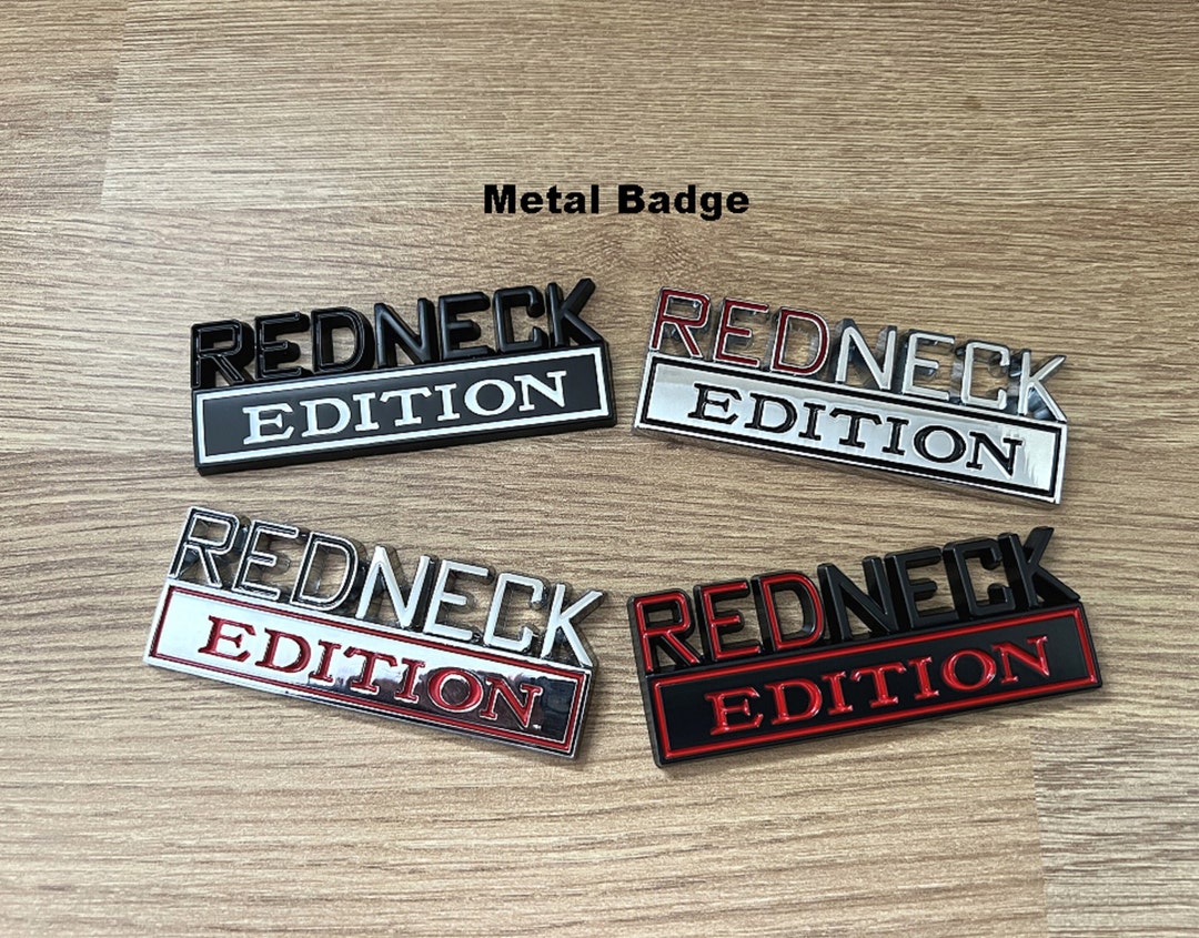 Panel Badge Bumper Sticker Redneck Edition Metallic Decal - Etsy