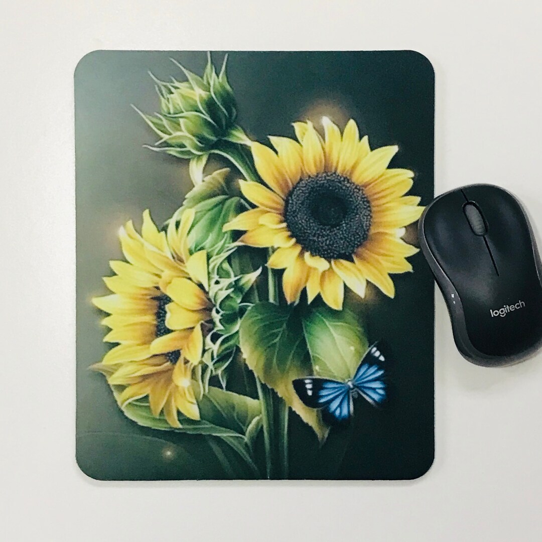 Mouse Padmat Desktop Laptop Sunflowers Art Handmade Office - Etsy