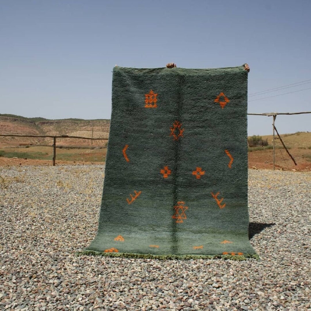 Green Berber Moroccan 8x10 Rugs, Large Area Berber Azilal Rugs, Rugs ...