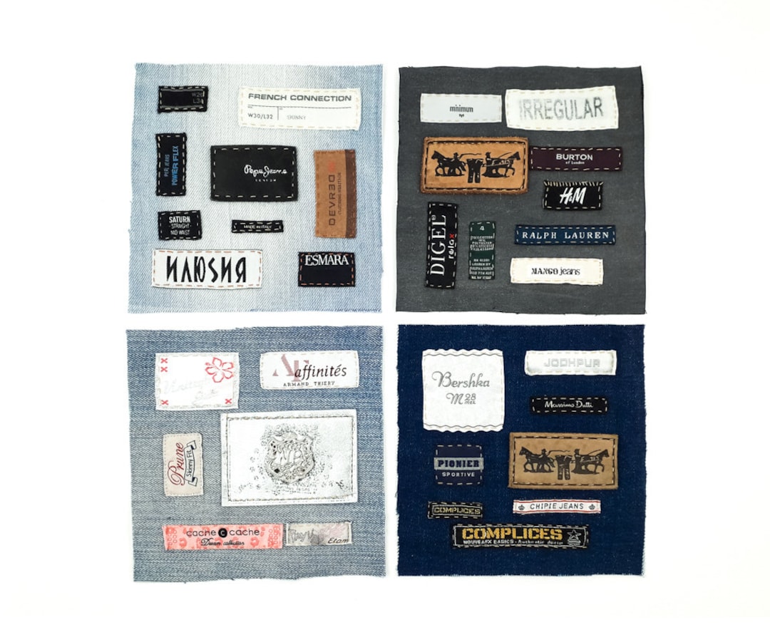 Patches Upcycled Denim With Labels Sew on Patch Embellishment Visible ...