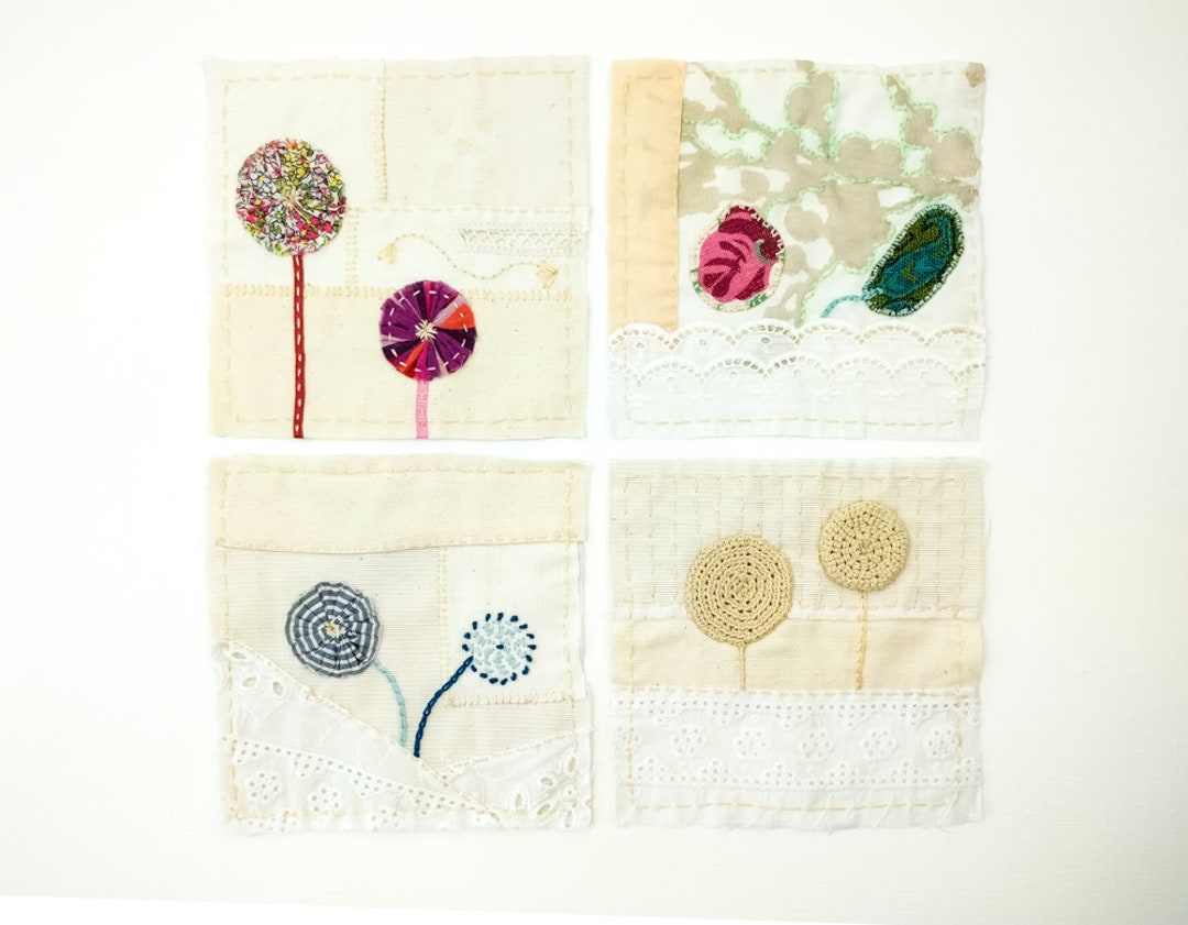 Patches Boro Applique Hand Embroidered Flowers Cotton Lace Sew on Patch ...
