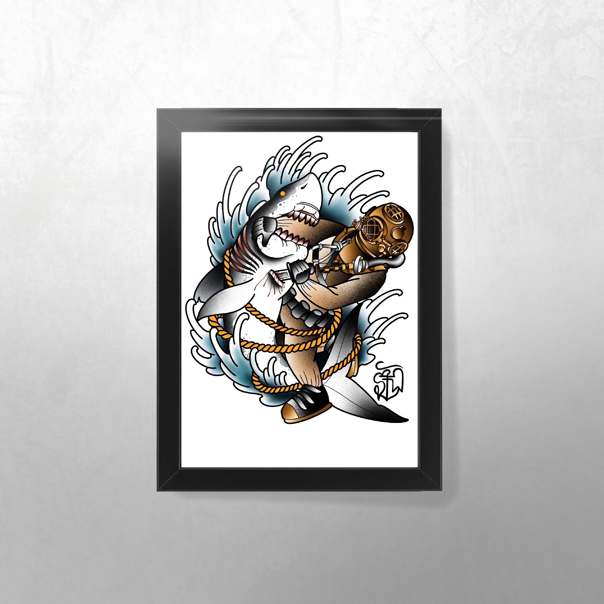 Traditional Diver Tattoo