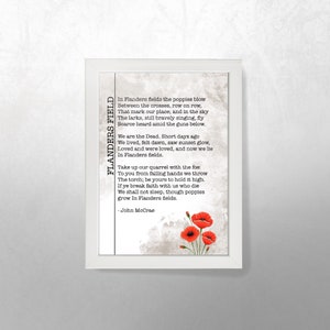 Poppy Day Poem A4 A3 A2 Print / Poster Flanders Fields - Etsy UK
